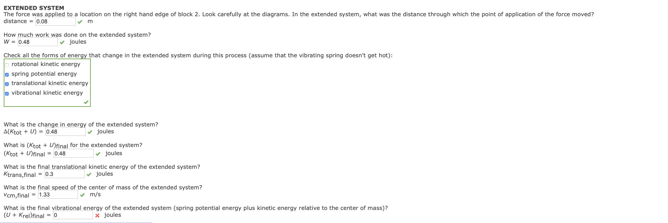 answer just the last question with the red x, the | Chegg.com