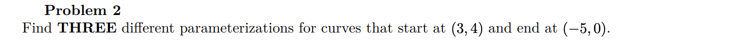 Solved Problem 2Find THREE different parameterizations for | Chegg.com