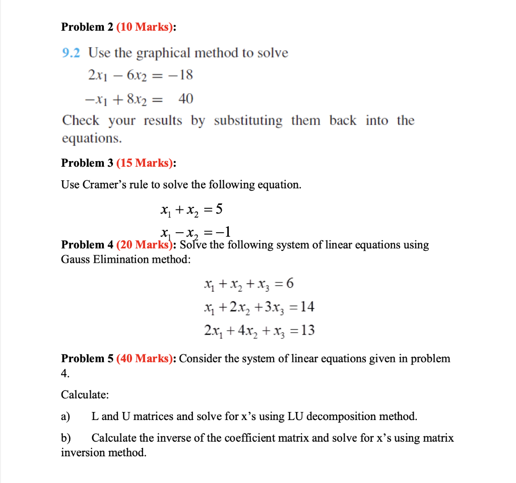 Solved 9.2 Use the graphical method to solve | Chegg.com