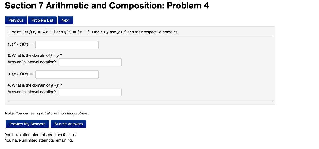 Solved Section 7 Arithmetic and Composition: Problem 4 | Chegg.com