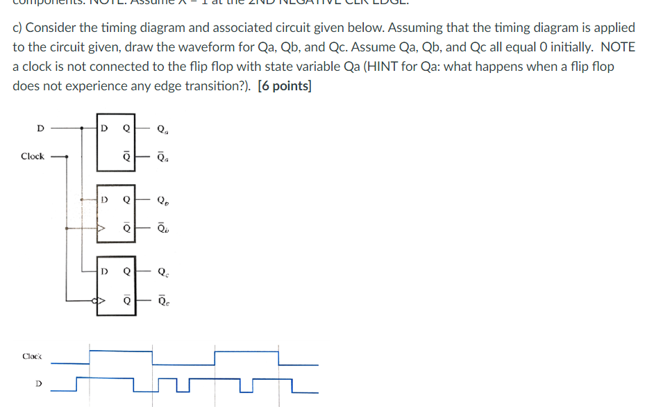 Solved c) Consider the timing diagram and associated circuit | Chegg.com