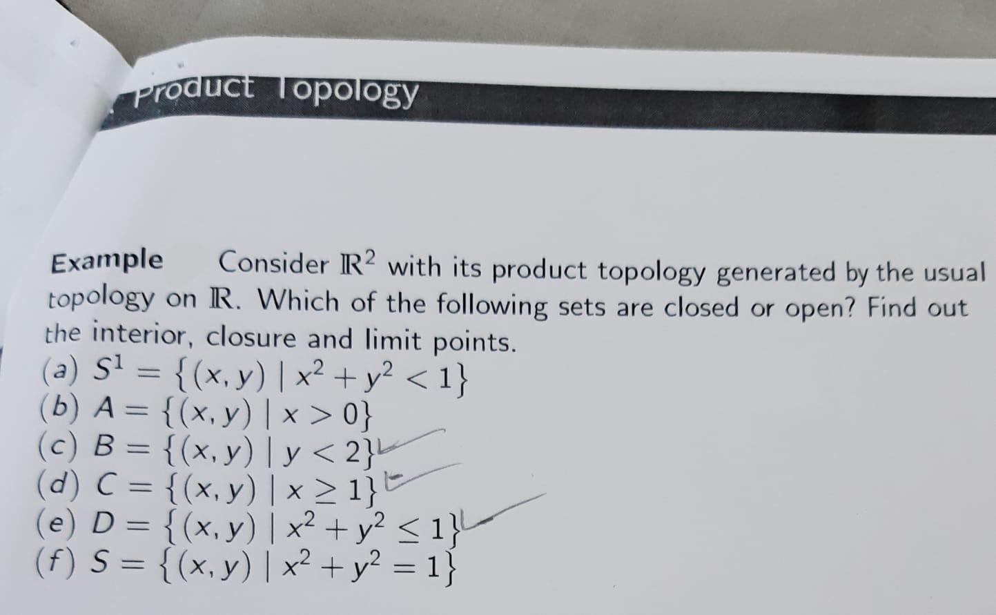 Solved Product Topology Example Consider R2 with its product | Chegg.com