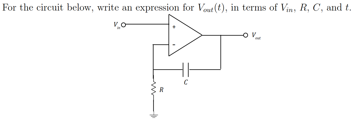 Solved For the circuit below, write an expression for | Chegg.com