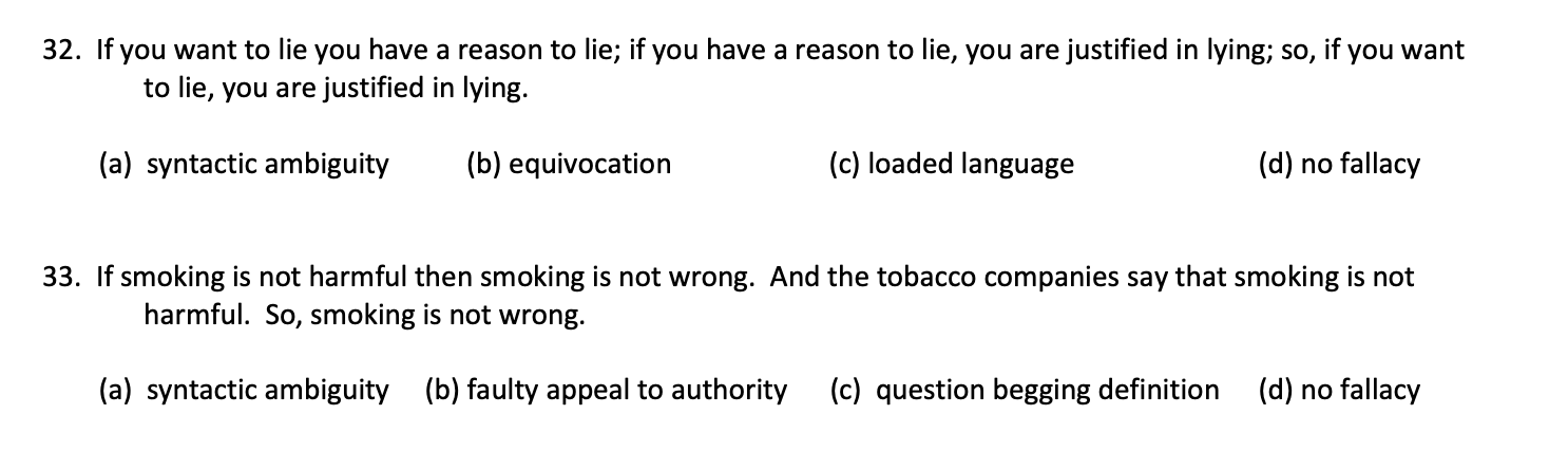 Solved 32. If you want to lie you have a reason to lie; if | Chegg.com