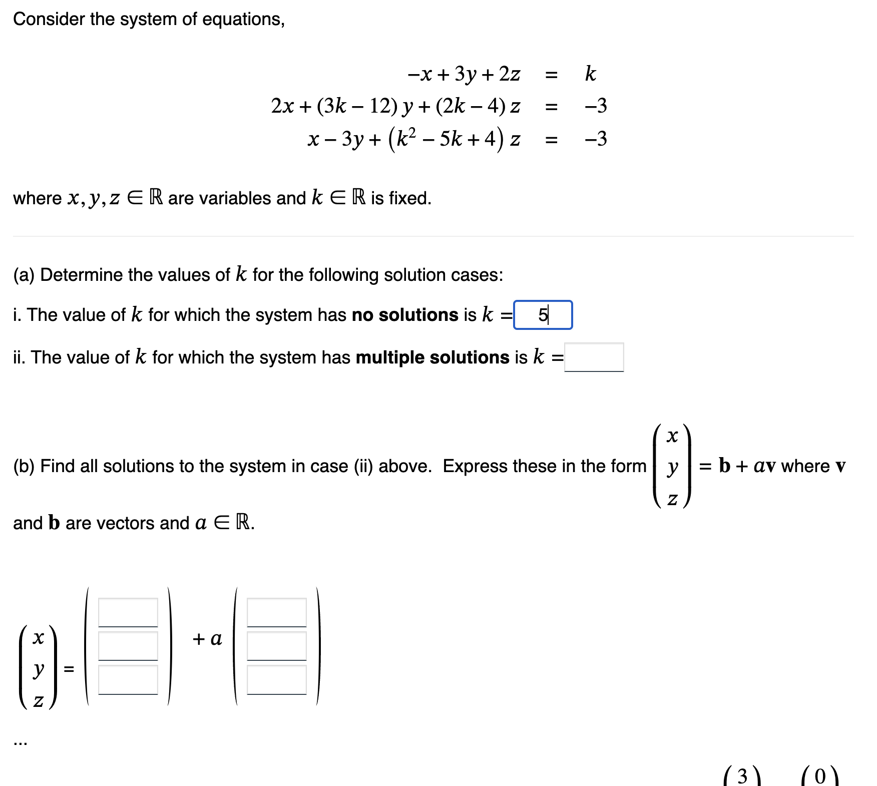 Solved Consider the system of equations, | Chegg.com