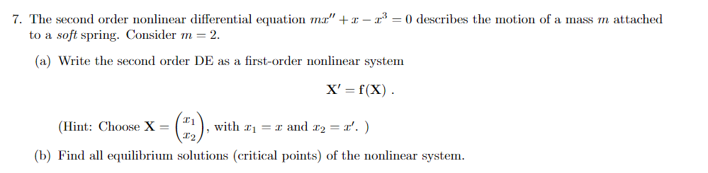 Solved The Second Order Nonlinear Differential Equation