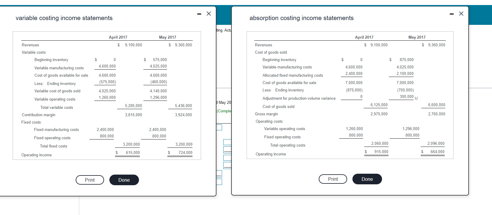 Requirement 1. Prepare income statements for | Chegg.com