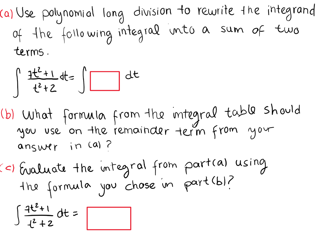 Solved (a) Use polynomial long division to rewrite the | Chegg.com