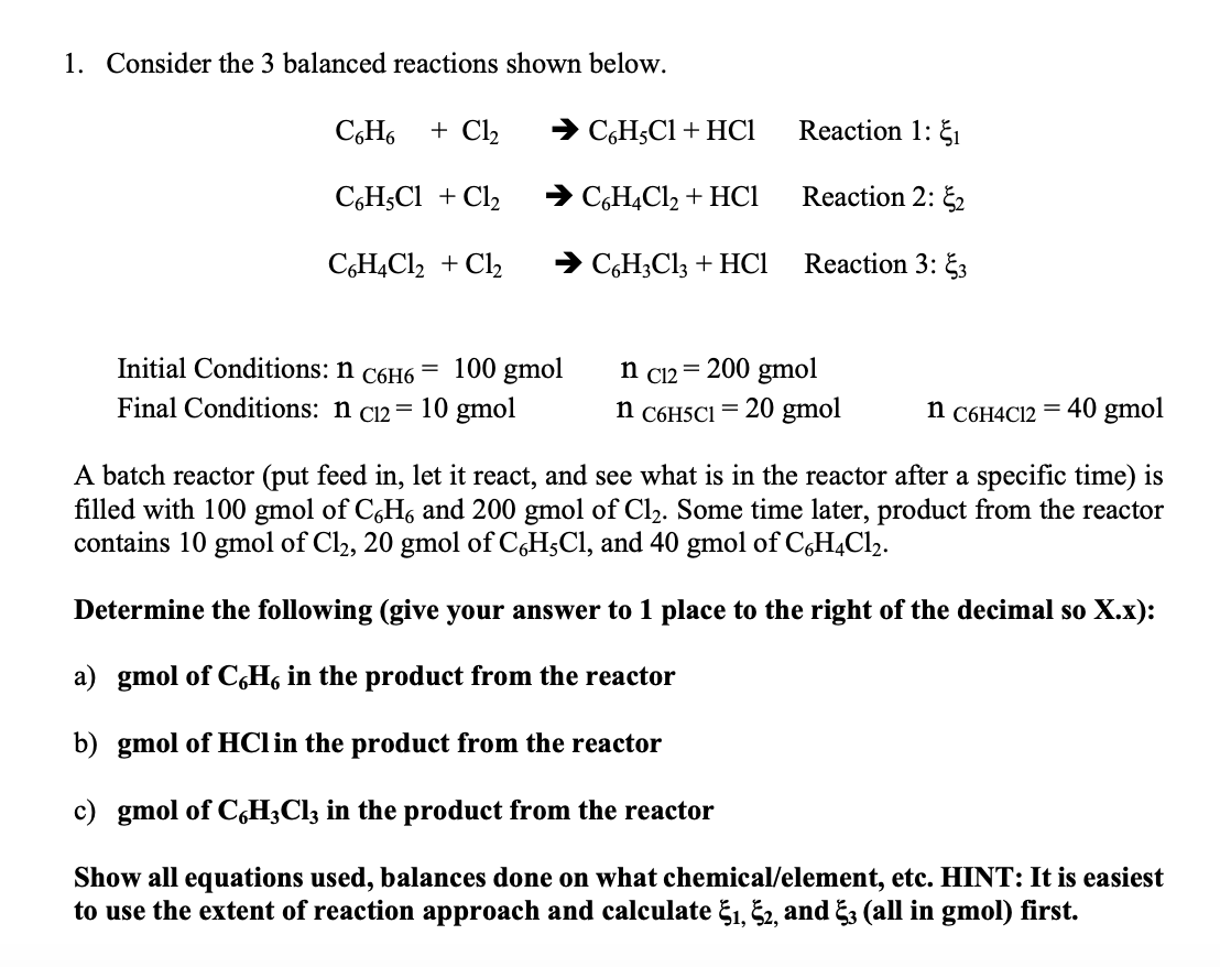 Solved 1. Consider the 3 balanced reactions shown below. | Chegg.com
