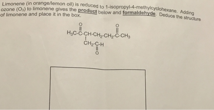 Solved Limonene (in orange/lemon oil) is reduced to | Chegg.com