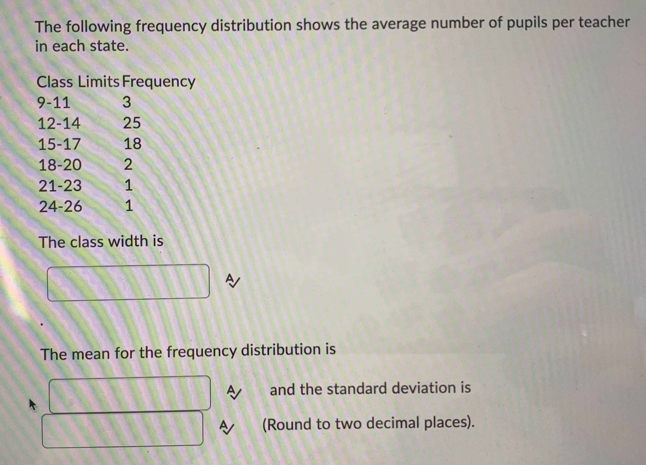 Solved The following frequency distribution shows the | Chegg.com