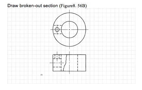 Solved Draw half section(Figure 8.55B) Draw full section | Chegg.com