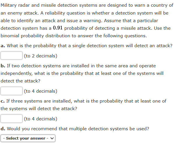 Solved Military radar and missile detection systems are | Chegg.com