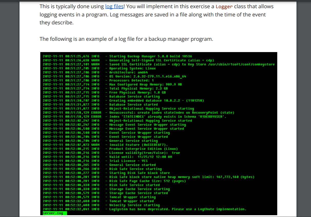 Solved This is typically done using log files! You will | Chegg.com