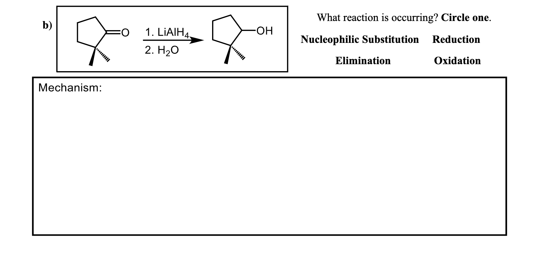 Solved What reaction is occurring? Circle one. Nucleophilic | Chegg.com