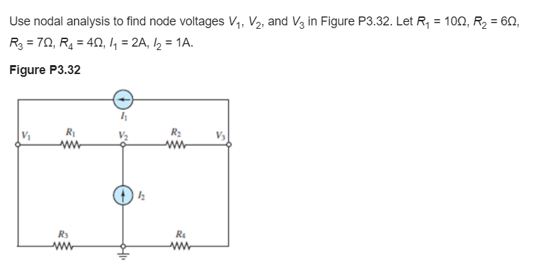 Solved Use nodal analysis to find node voltages V1, V2, and | Chegg.com