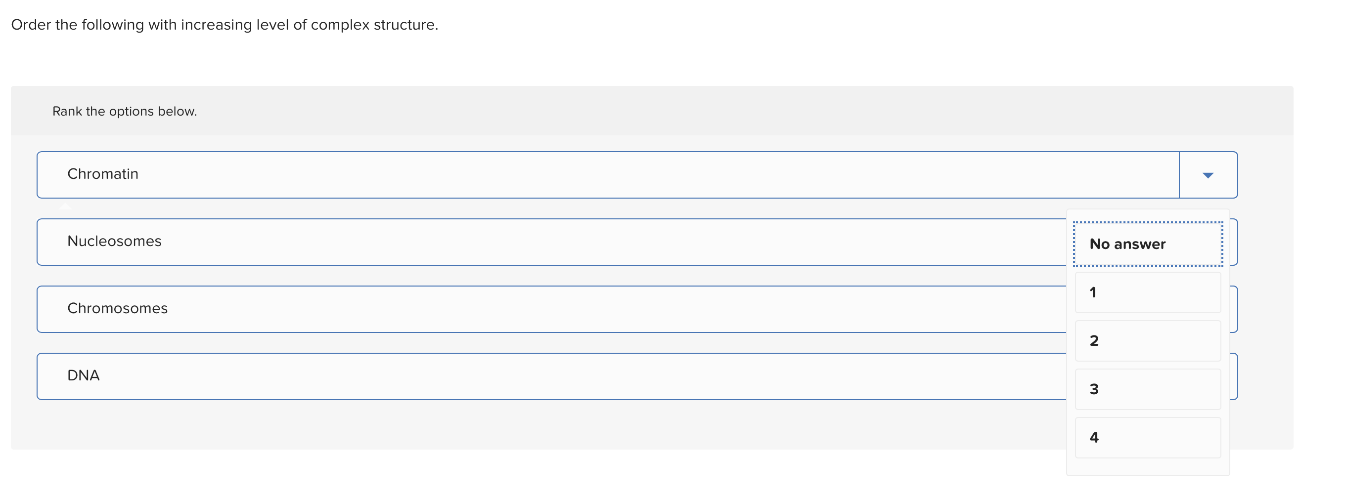 Solved Order the following with increasing level of complex | Chegg.com