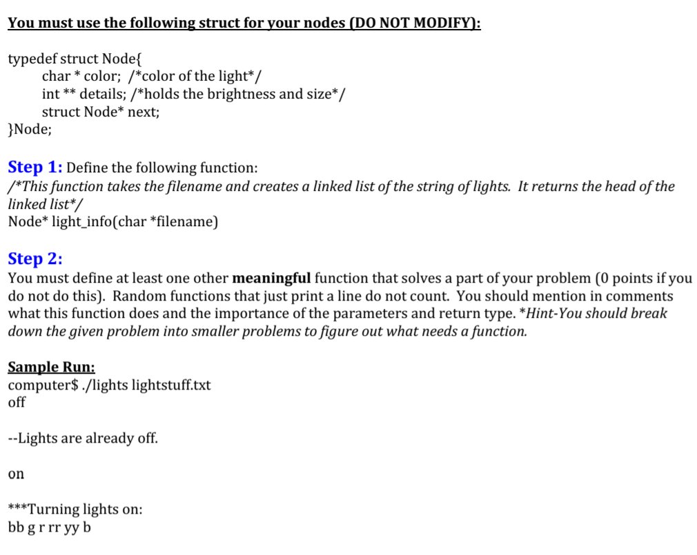 Request the expert to develop a working C program for | Chegg.com