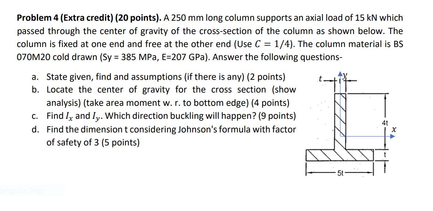 Problem 4 (Extra credit) (20 points). A 250 mm long | Chegg.com