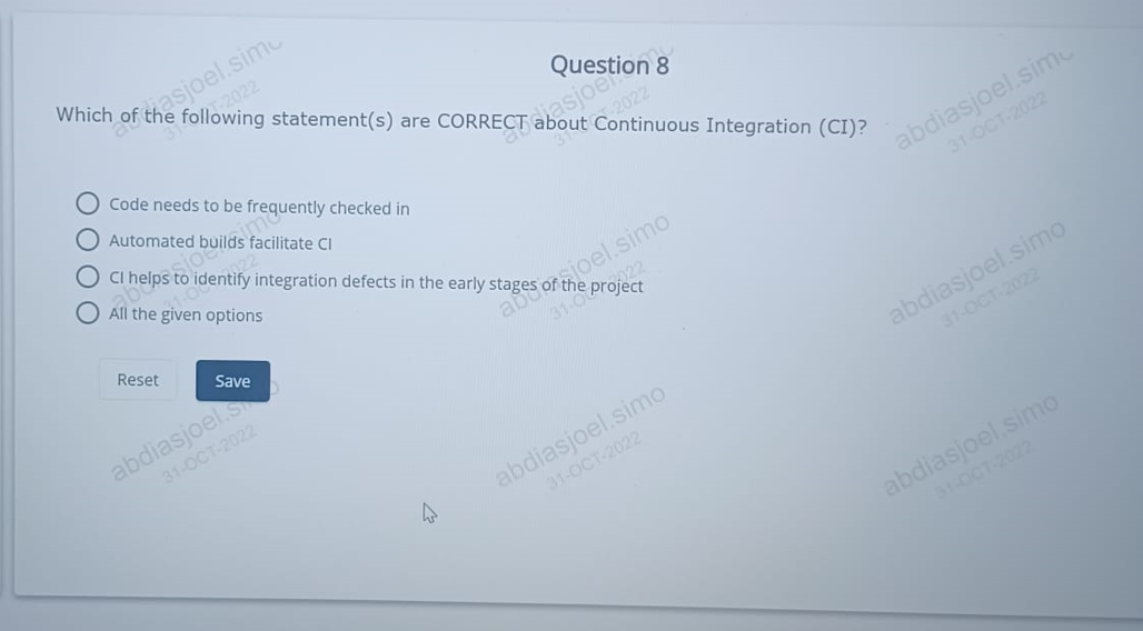 Solved Identify the activities(build) that can be automated | Chegg.com