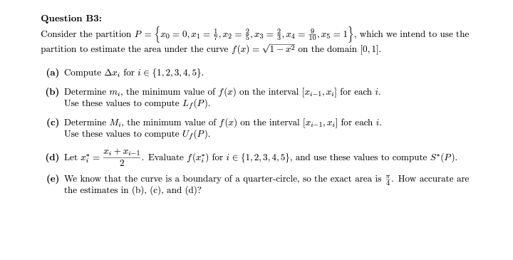 Solved Question B3: Consider the partition | Chegg.com