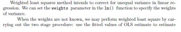 Weighted least squares method intends to correct for | Chegg.com