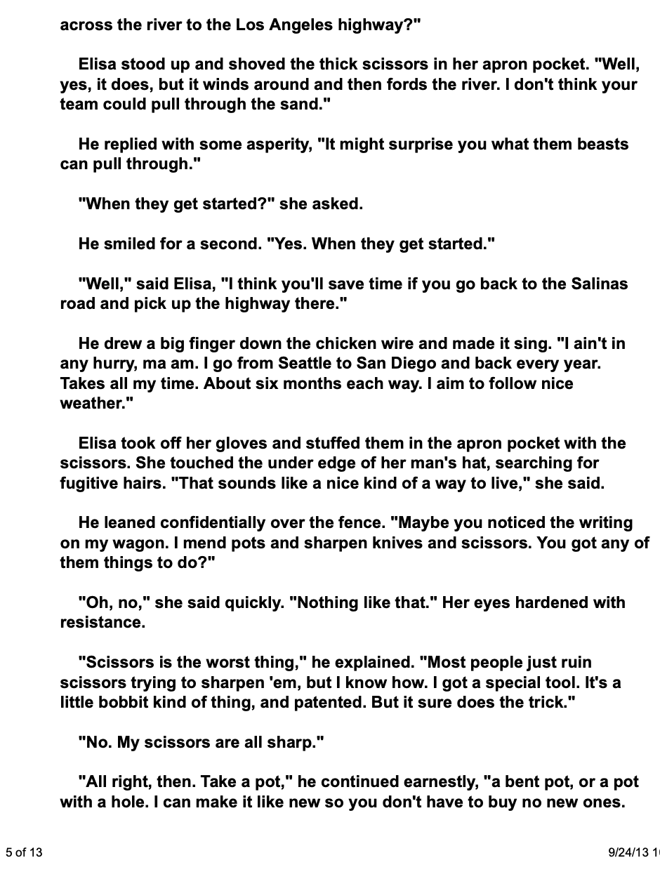 Solved John Steinbeck The Chrysanthemums The high | Chegg.com