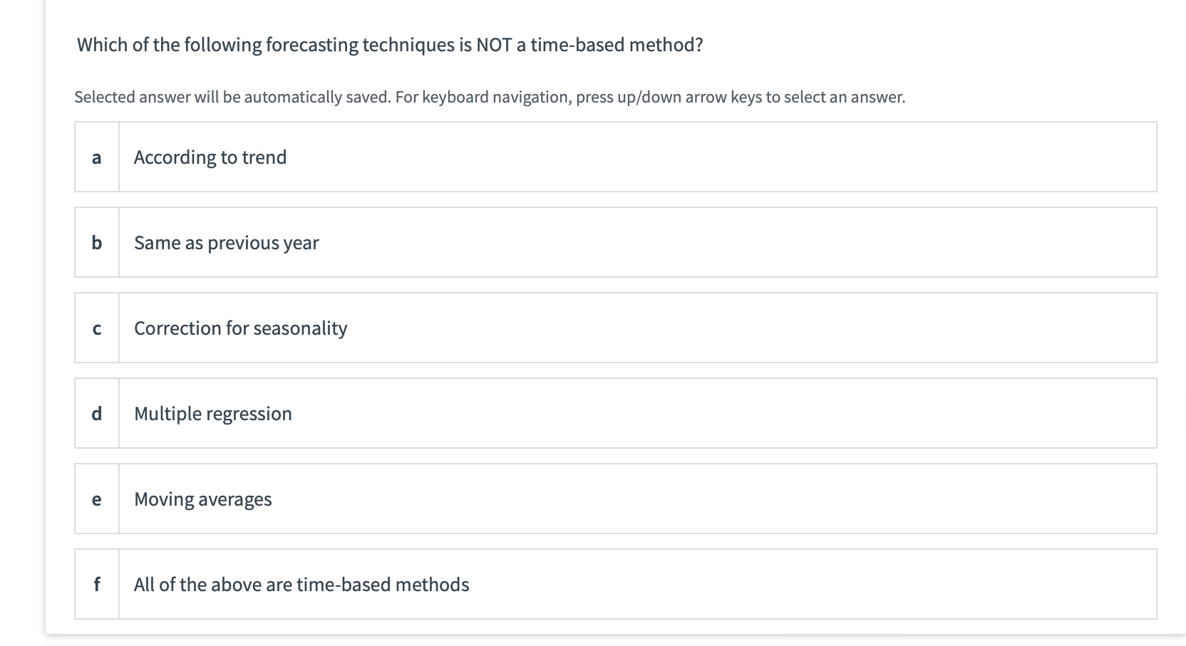 Solved Which of the following forecasting techniques is NOT | Chegg.com
