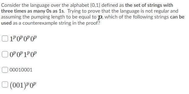 Solved Consider the language over the alphabet {0,1} defined | Chegg.com