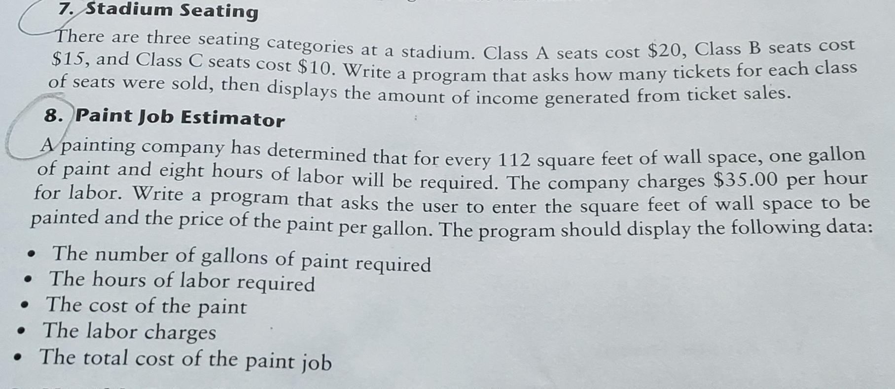 Solved 7. Stadium Seating There are three seating categories | Chegg.com