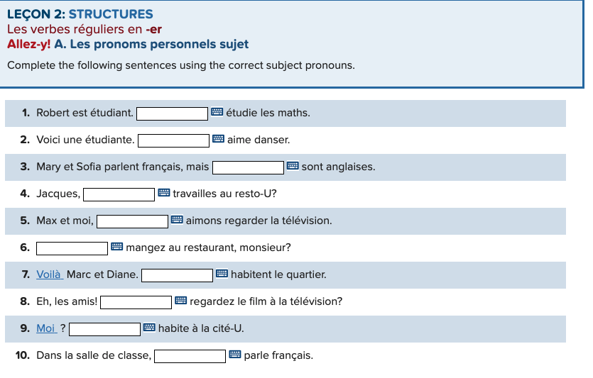 LEÇON 2: STRUCTURES Les verbes réguliers en -er | Chegg.com