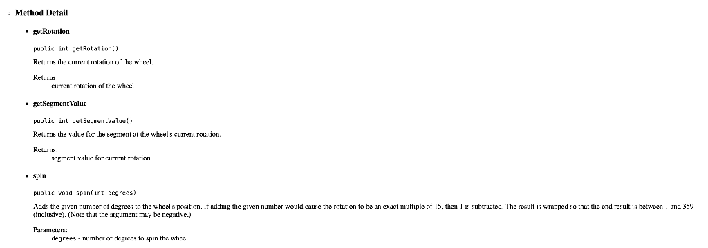 Solved Write a Java code of class wheel: it is a Wheel of | Chegg.com