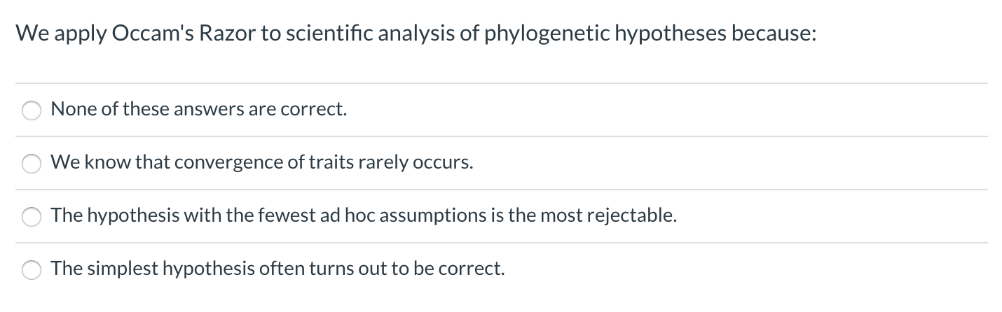 Solved We apply Occam's Razor to scientific analysis of | Chegg.com