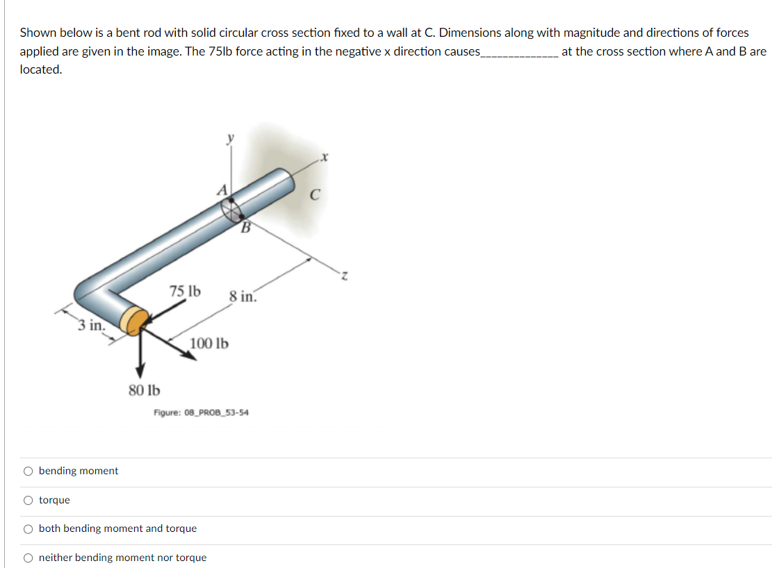 Solved Shown below is a bent rod with solid circular cross | Chegg.com