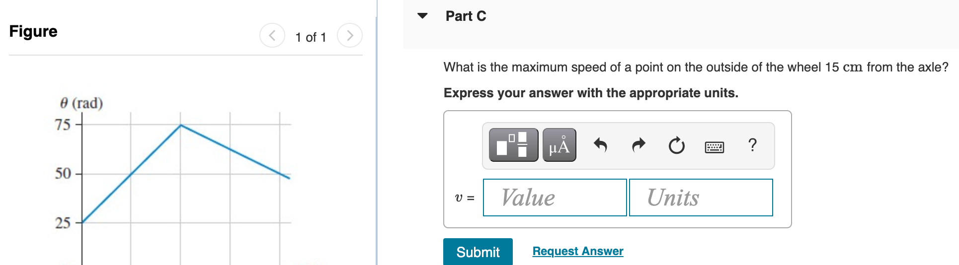 Solved Review Constant (Figure 1) shows the angular position | Chegg.com
