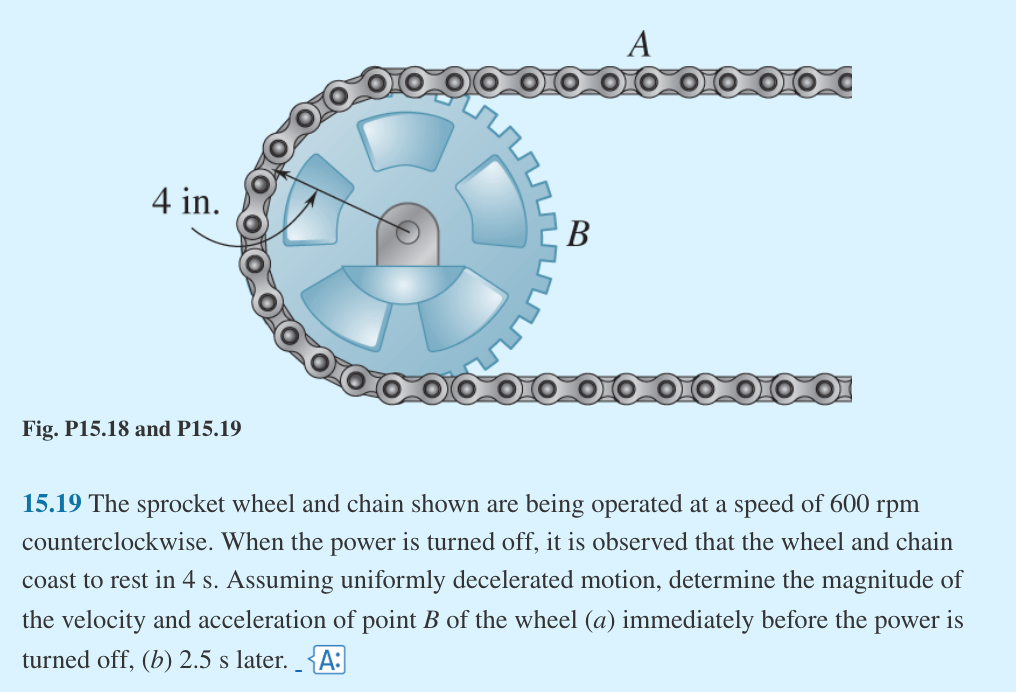 Solved in Fig. P15.18 and P15.19 15.19 The sprocket wheel | Chegg.com
