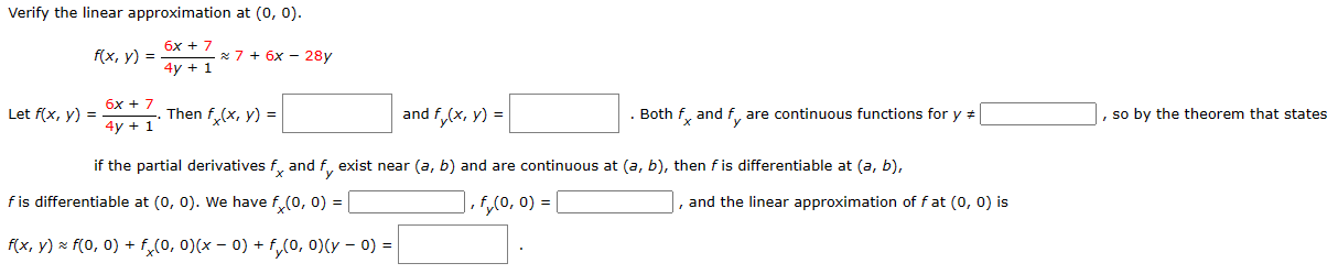 Solved Verify the linear approximation at (0,0). | Chegg.com