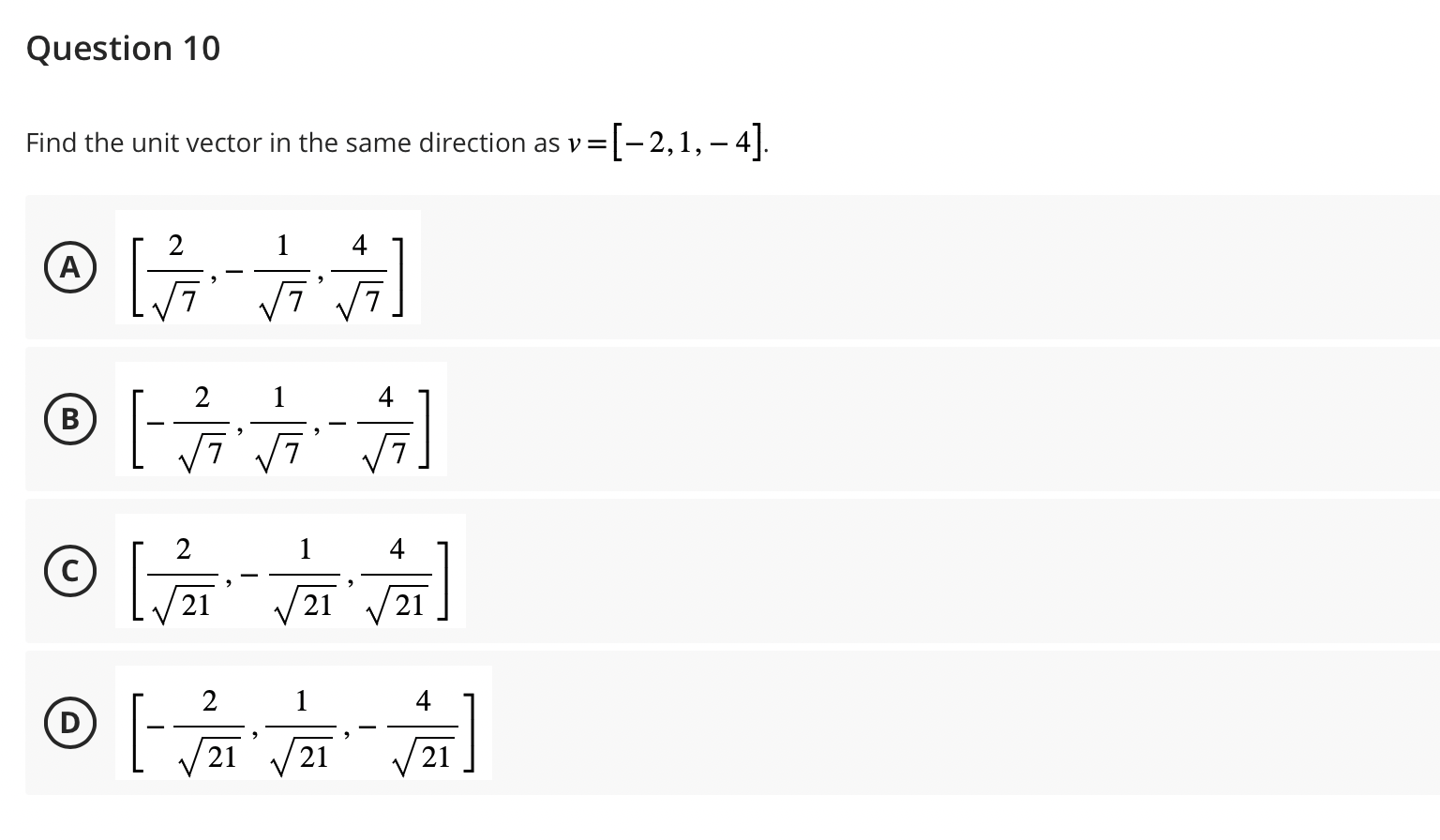 Solved Find the unit vector in the same direction as \\( | Chegg.com
