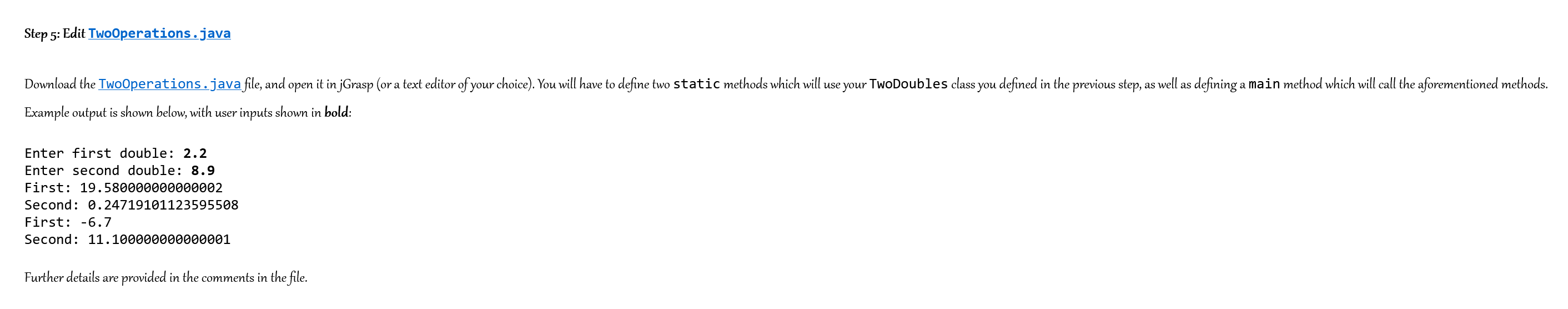 Solved Example output is shown below, with user inputs shown | Chegg.com