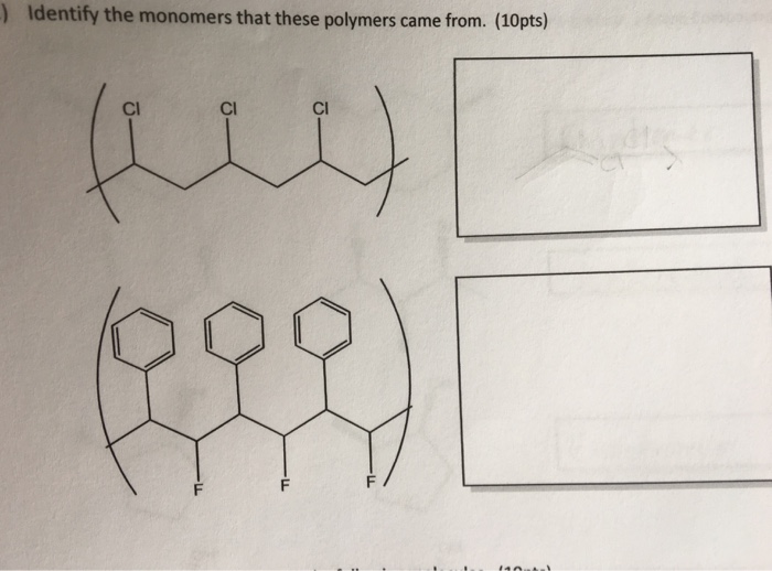 Solved Identify the monomers that these polymers came from. | Chegg.com