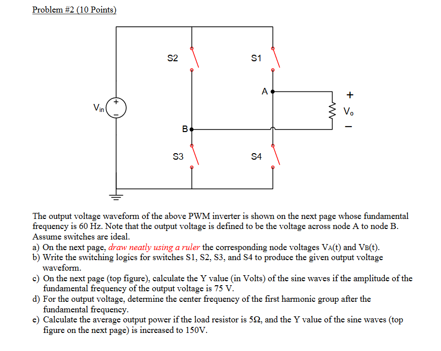 Solved Problem \#2 (10 Points) The output voltage waveform | Chegg.com