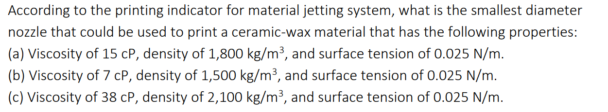 Solved According to the printing indicator for material | Chegg.com