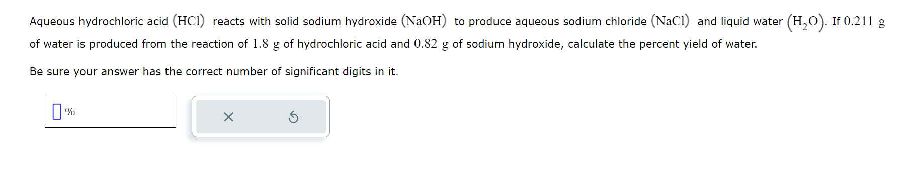 Solved Aqueous hydrochloric acid (HCl) reacts with solid | Chegg.com