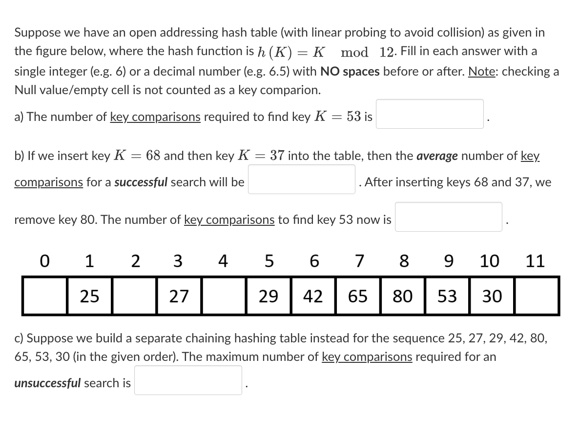 Solved Suppose We Have An Open Addressing Hash Table With 5329