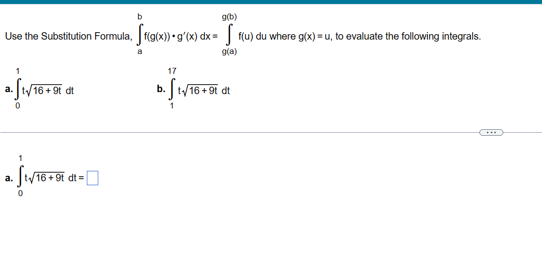 Solved Use the Substitution Formula, | Chegg.com