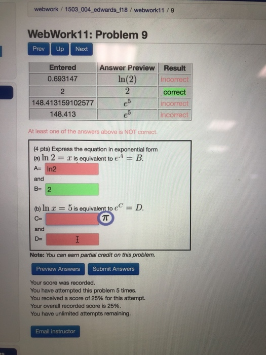 Solved webwork /1503 004_edwards f18/ webwork11/9 WebWork11: | Chegg.com