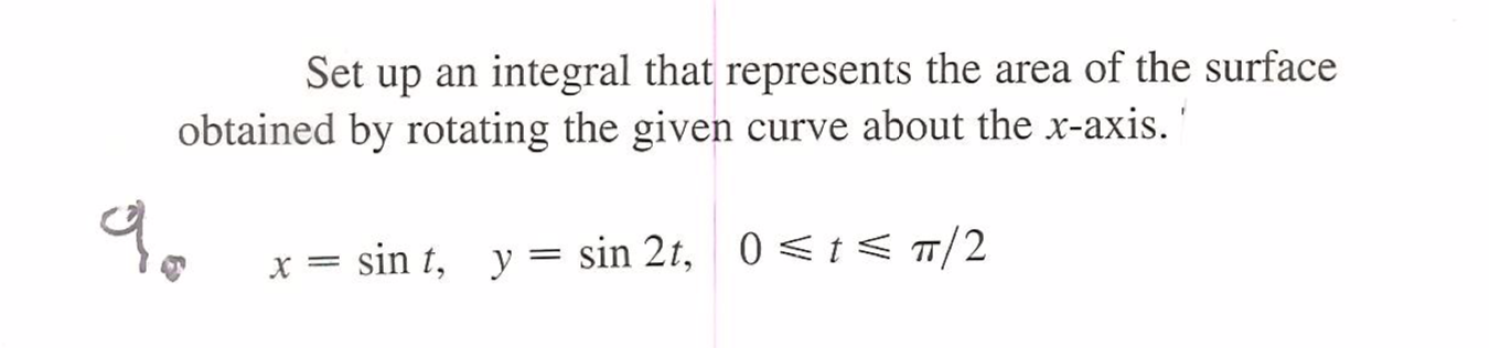 Solved Set up an integral that represents the area of the | Chegg.com