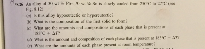 Solved *8.21 Consider an alloy containing 70 wt Ni and 30 wt | Chegg.com