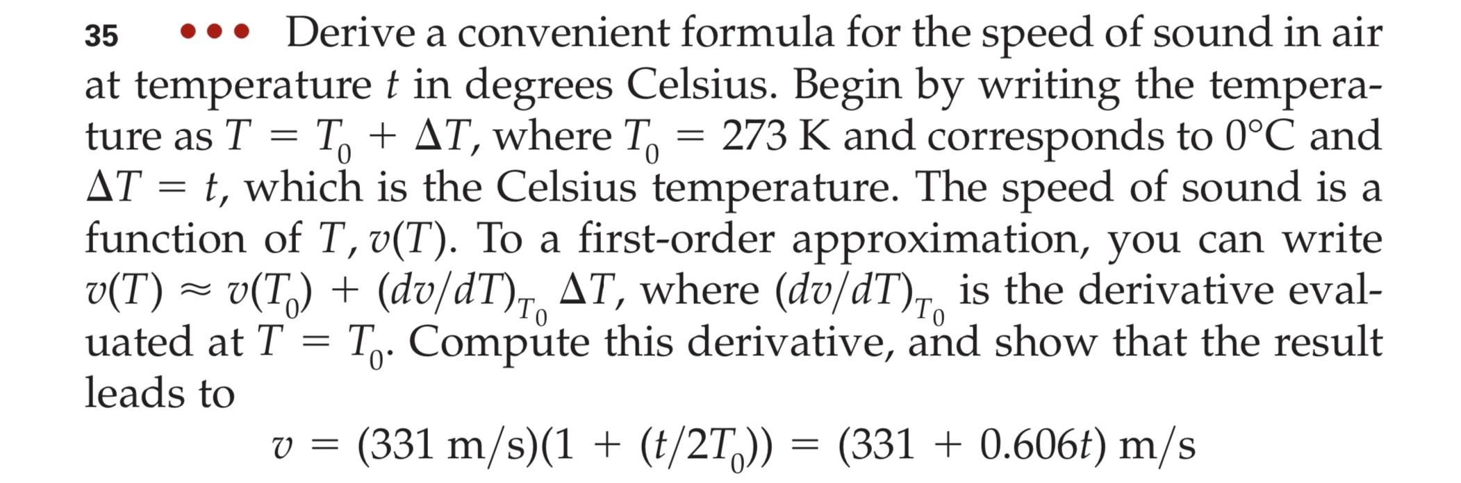 Solved 35 = = ••• Derive a convenient formula for the speed | Chegg.com