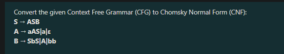 Solved Convert the given Context Free Grammar (CFG) to | Chegg.com